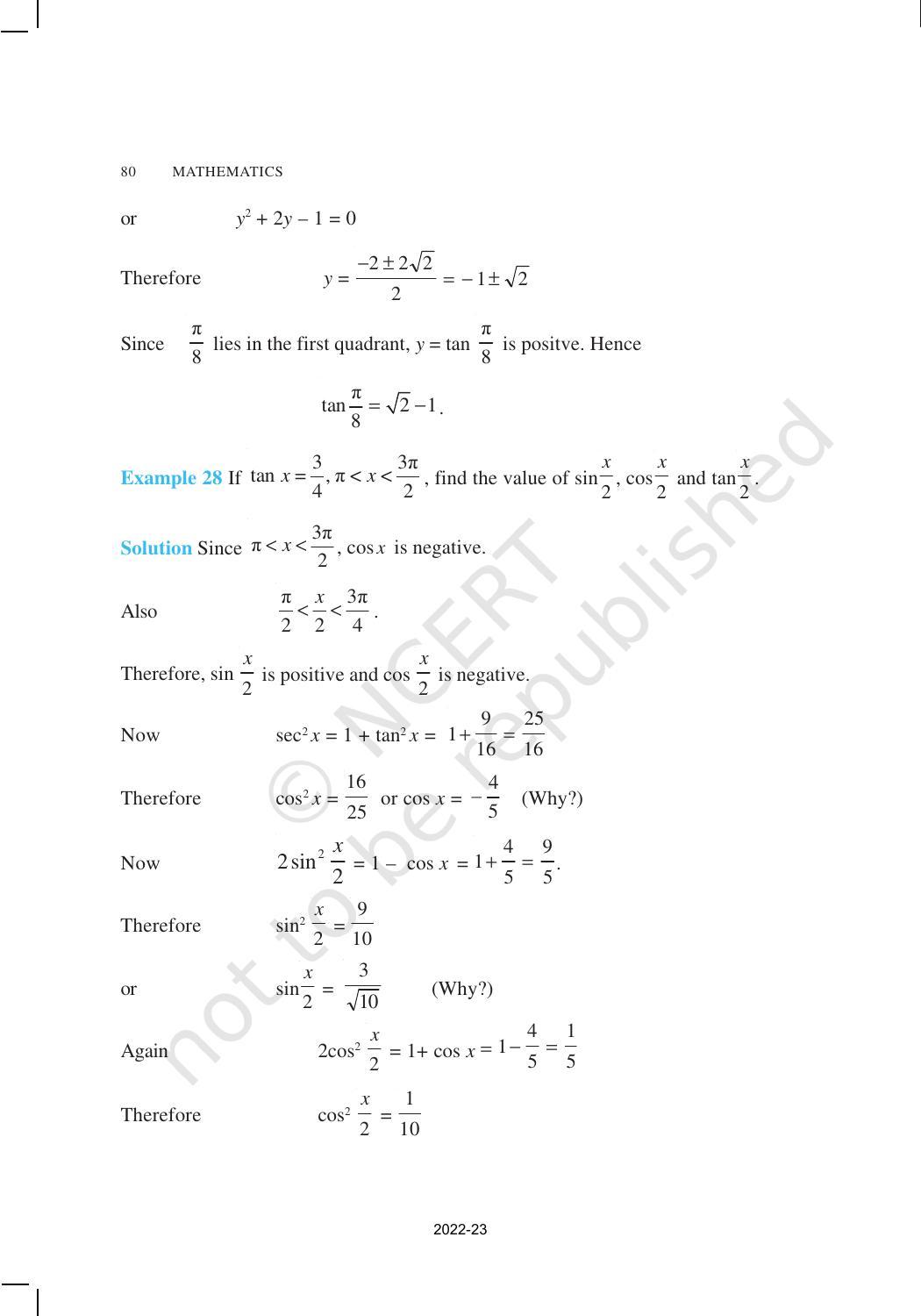 NCERT Book for Class 11 Maths Chapter 3 Trigonometric