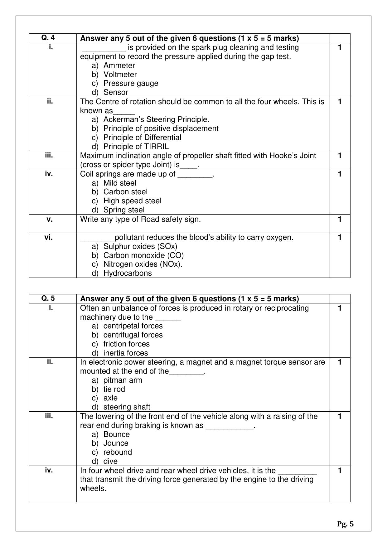 CBSE Class 12 Automotive Sample Papers: 2023, 2024 - IndCareer Schools
