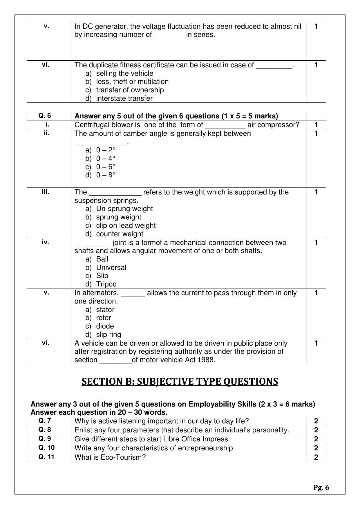 CBSE Class 12 Automotive Sample Papers: 2023, 2024 - IndCareer Schools