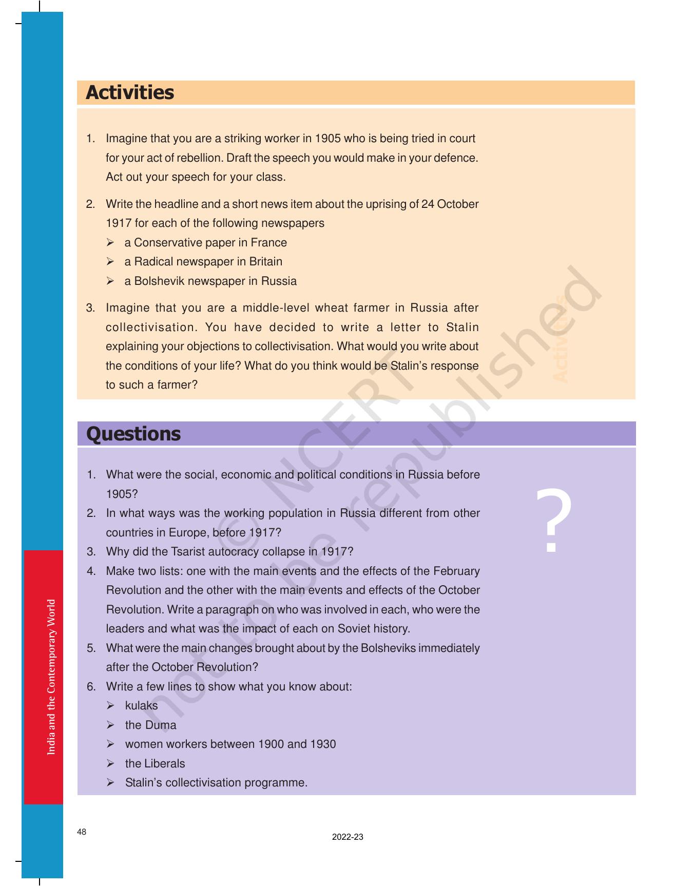 NCERT Book for Class 9 History Chapter 2 Socialism in Europe