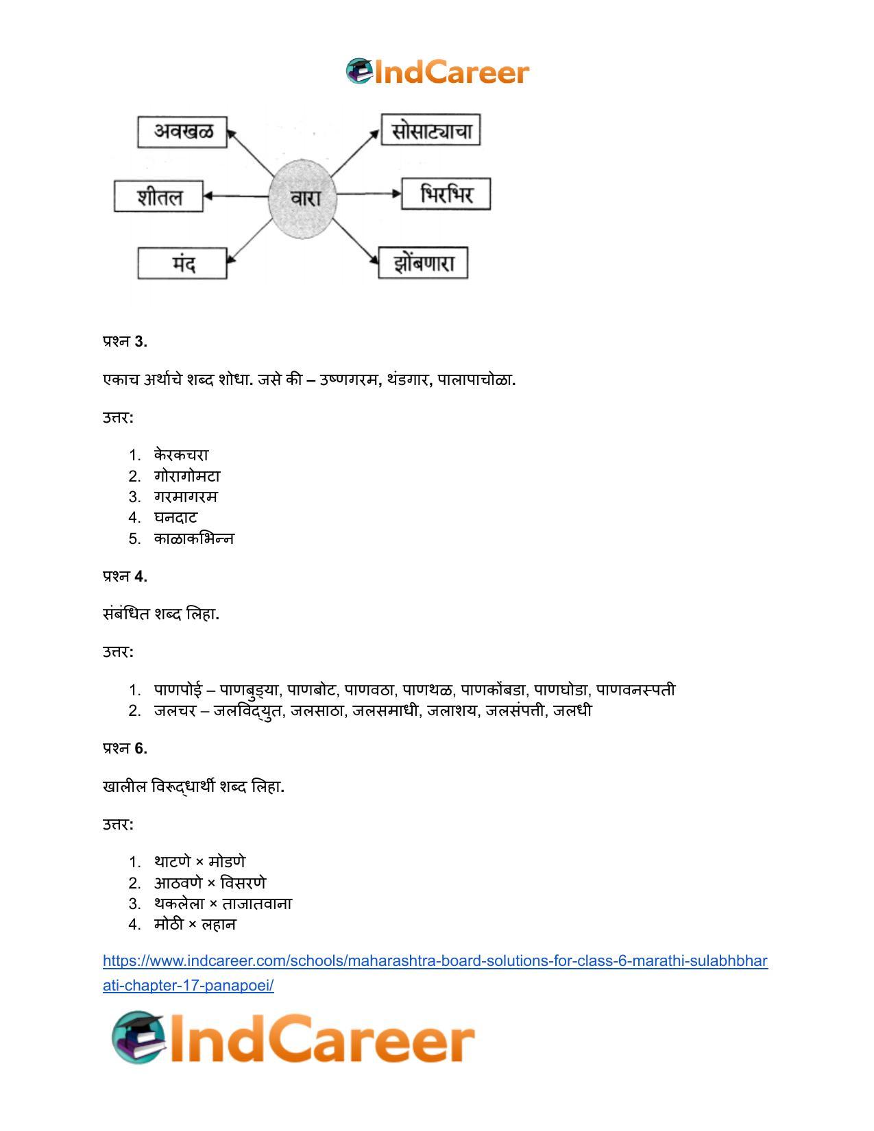 Maharashtra Board Solutions for Class 6- Marathi Sulabhbharati: Chapter ...