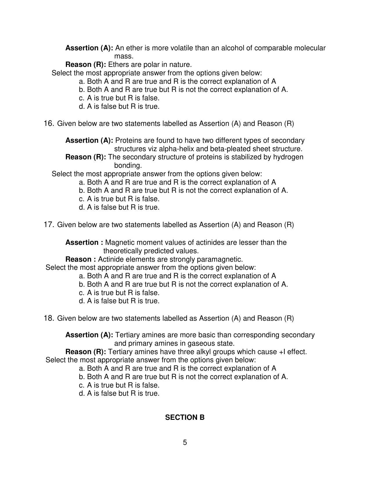 CBSE Class 12 Chemistry Sample Paper 2023 - IndCareer Docs