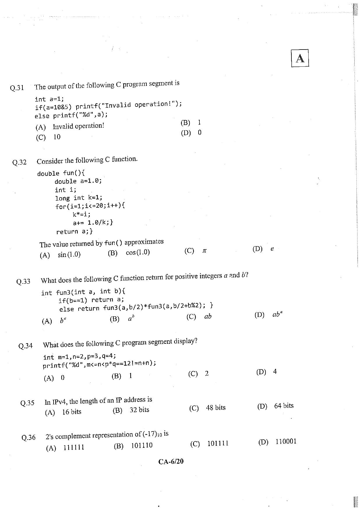 JAM 2013: CA Question Paper - IndCareer Docs