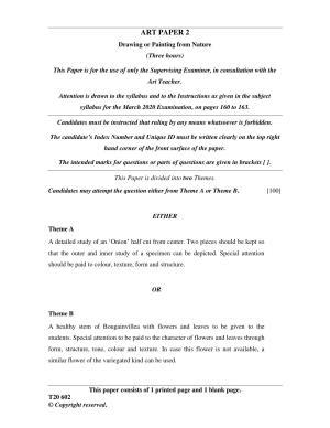 ICSE Class 10 Art Paper 2 (Drawing or Painting from Nature) 2020 ...