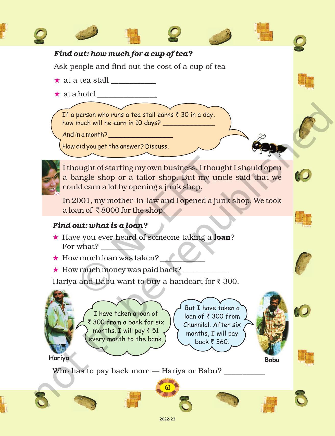NCERT Book for Class 4 Maths Chapter 6 The Junk Seller - IndCareer Schools