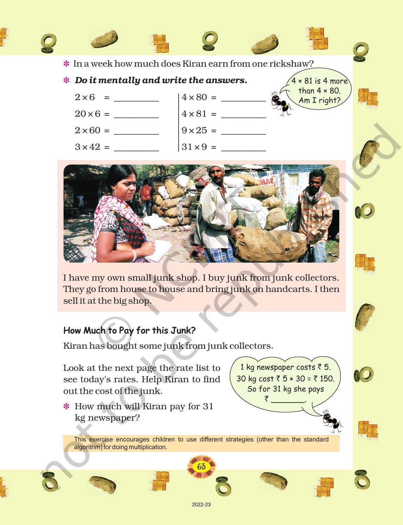 NCERT Book for Class 4 Maths Chapter 6 The Junk Seller - IndCareer Docs