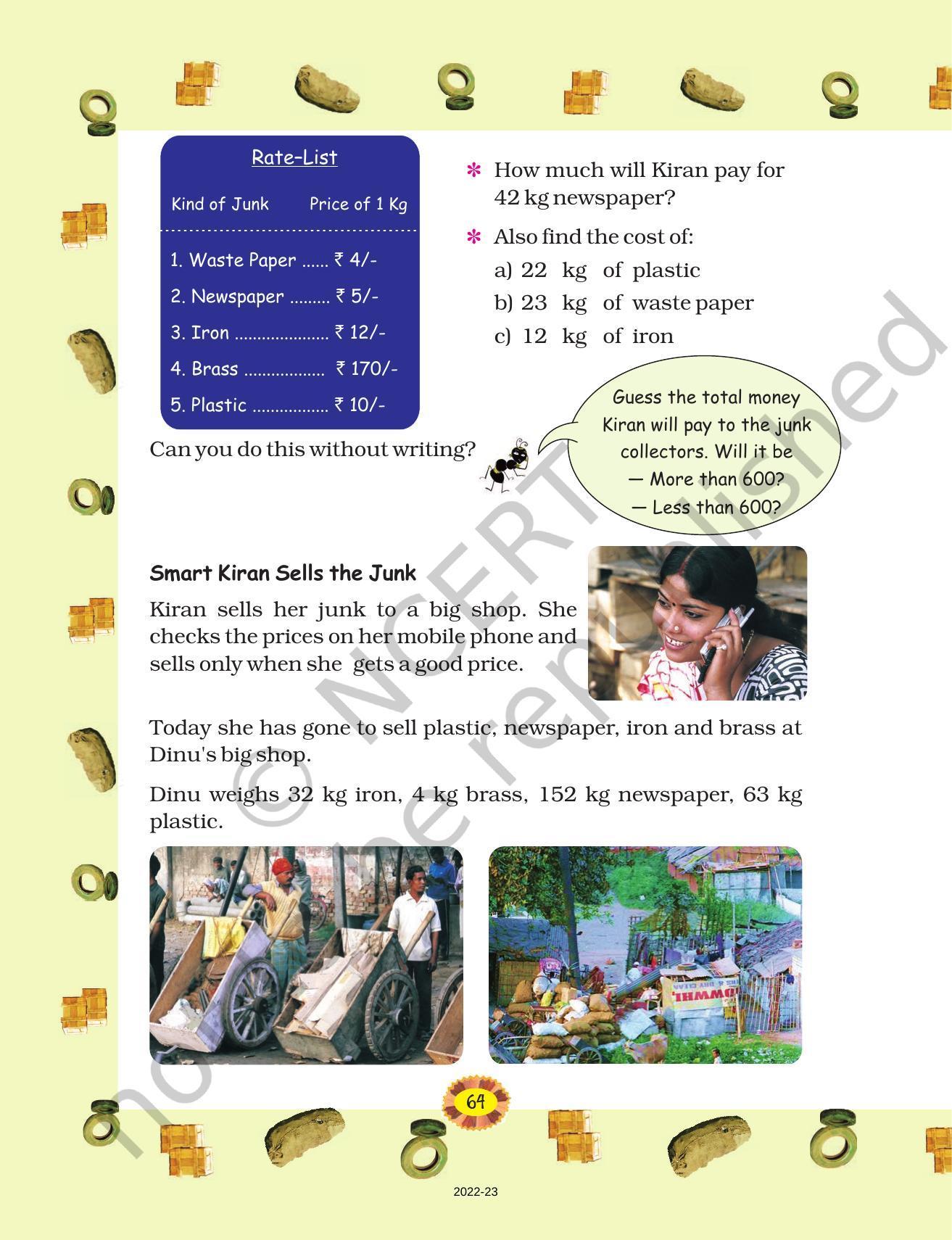 NCERT Book for Class 4 Maths Chapter 6 The Junk Seller - IndCareer Docs