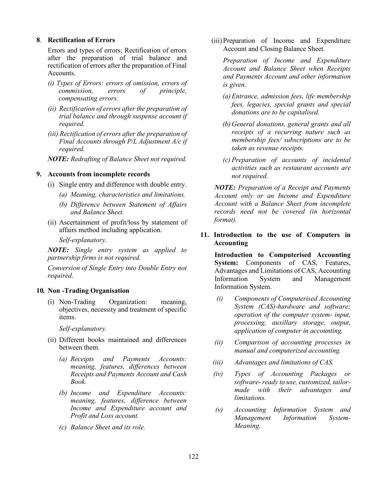 ISC Class 12 Accounts Syllabus - IndCareer Schools
