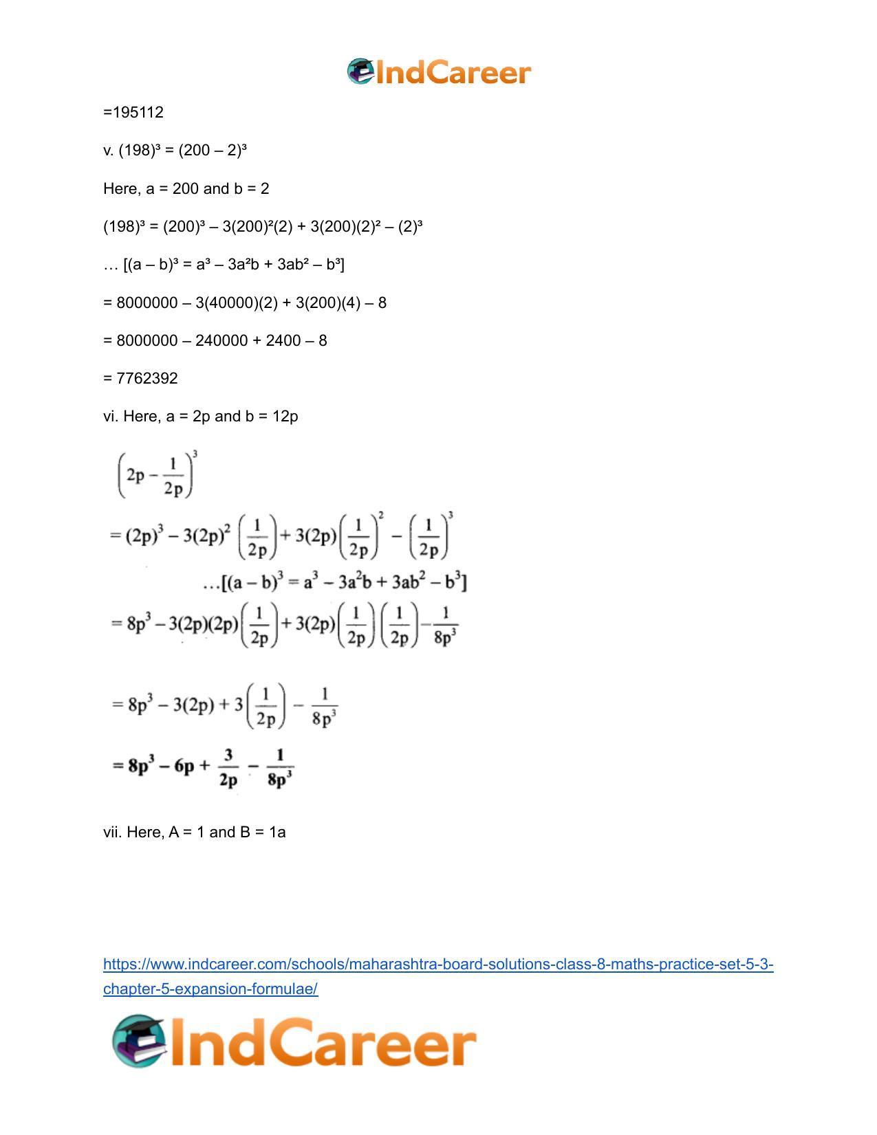Maharashtra Board Solutions Class 8-Maths (Practice Set 5.3): Chapter 5 ...