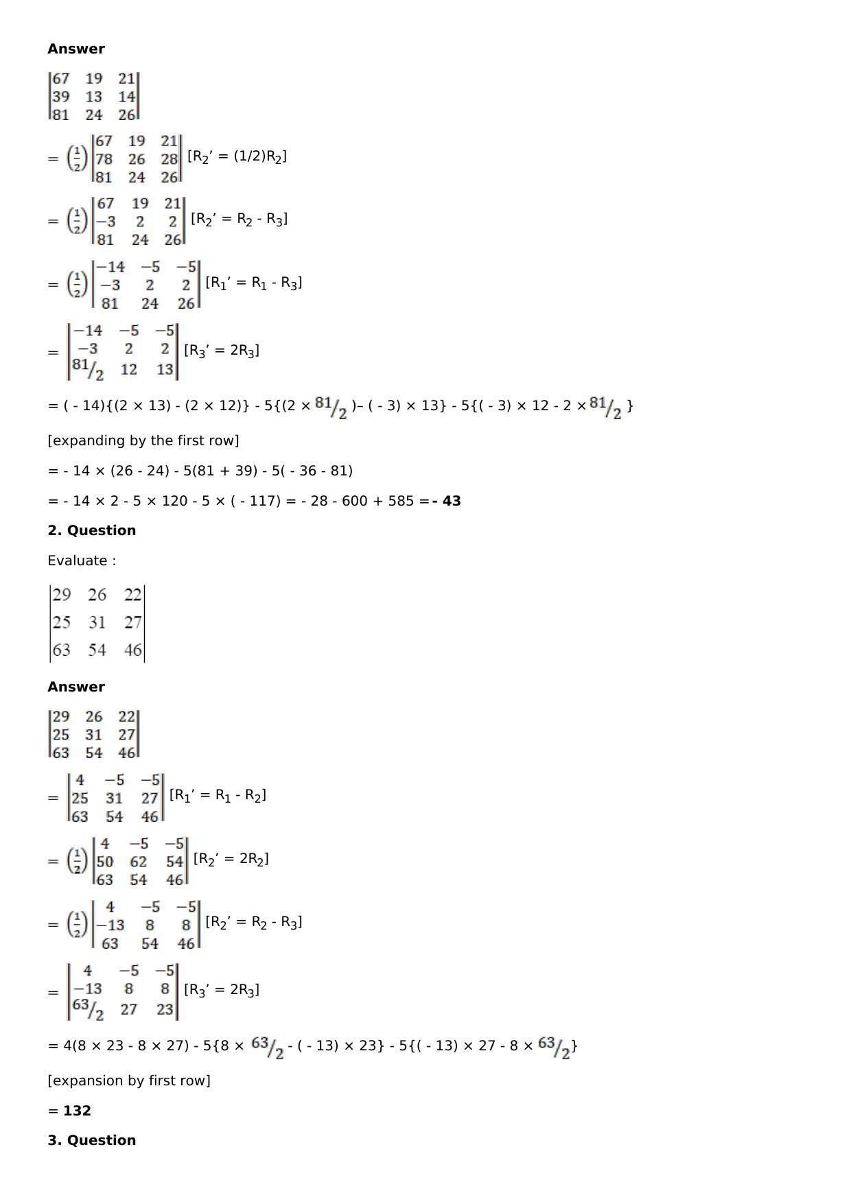 RS Aggarwal Solutions for 12th Class Maths Chapter 6-Determinants - IndCareer Schools