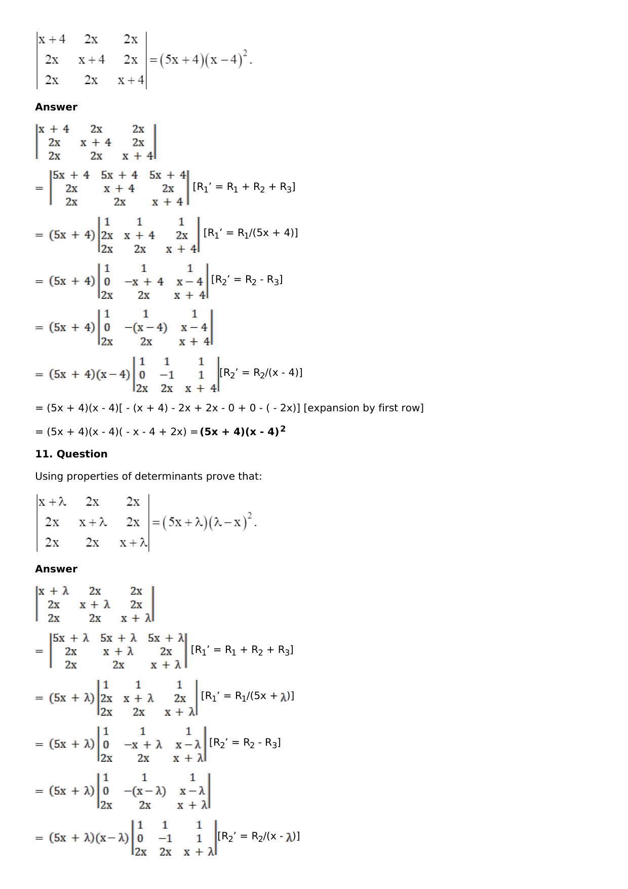 RS Aggarwal Solutions for 12th Class Maths Chapter 6-Determinants ...