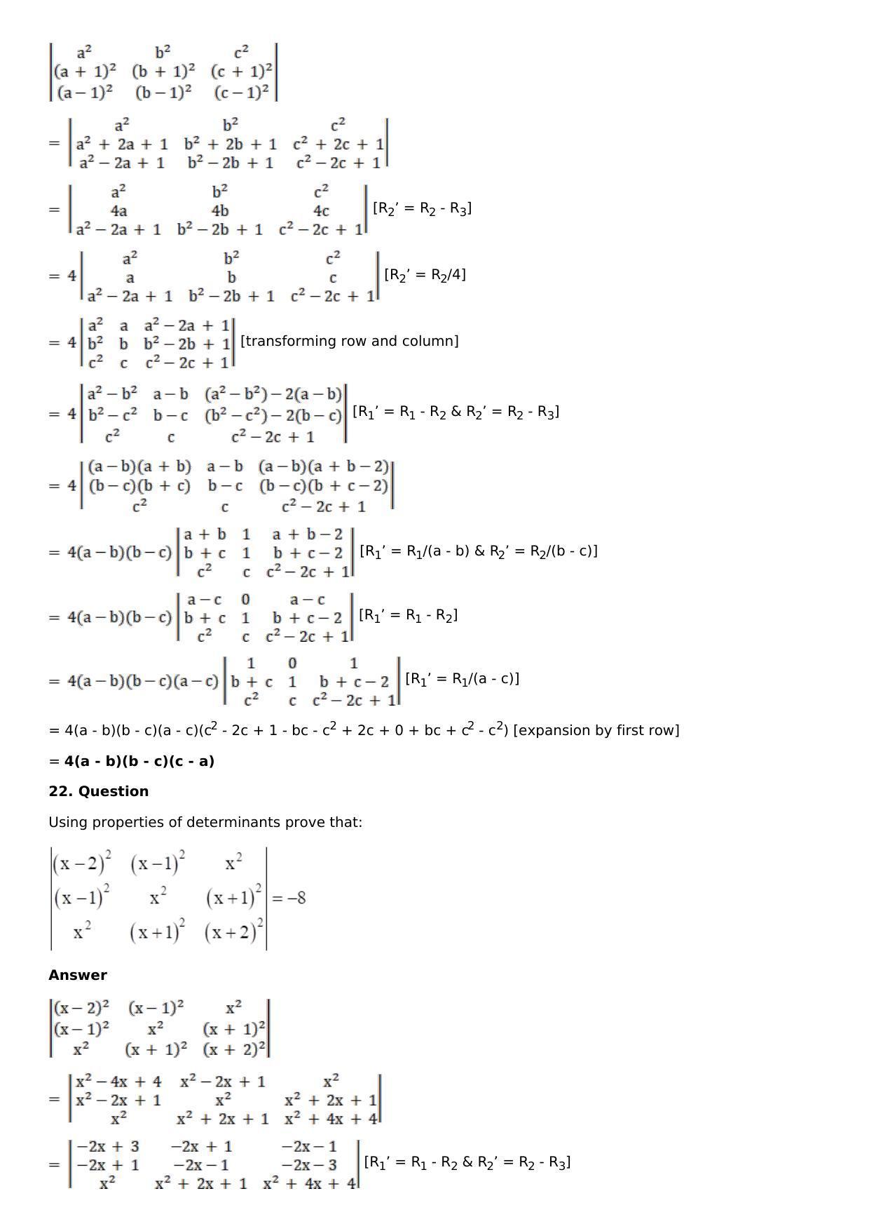 RS Aggarwal Solutions for 12th Class Maths Chapter 6-Determinants ...
