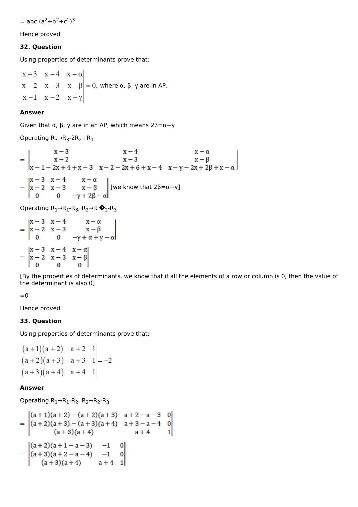 RS Aggarwal Solutions for 12th Class Maths Chapter 6-Determinants ...