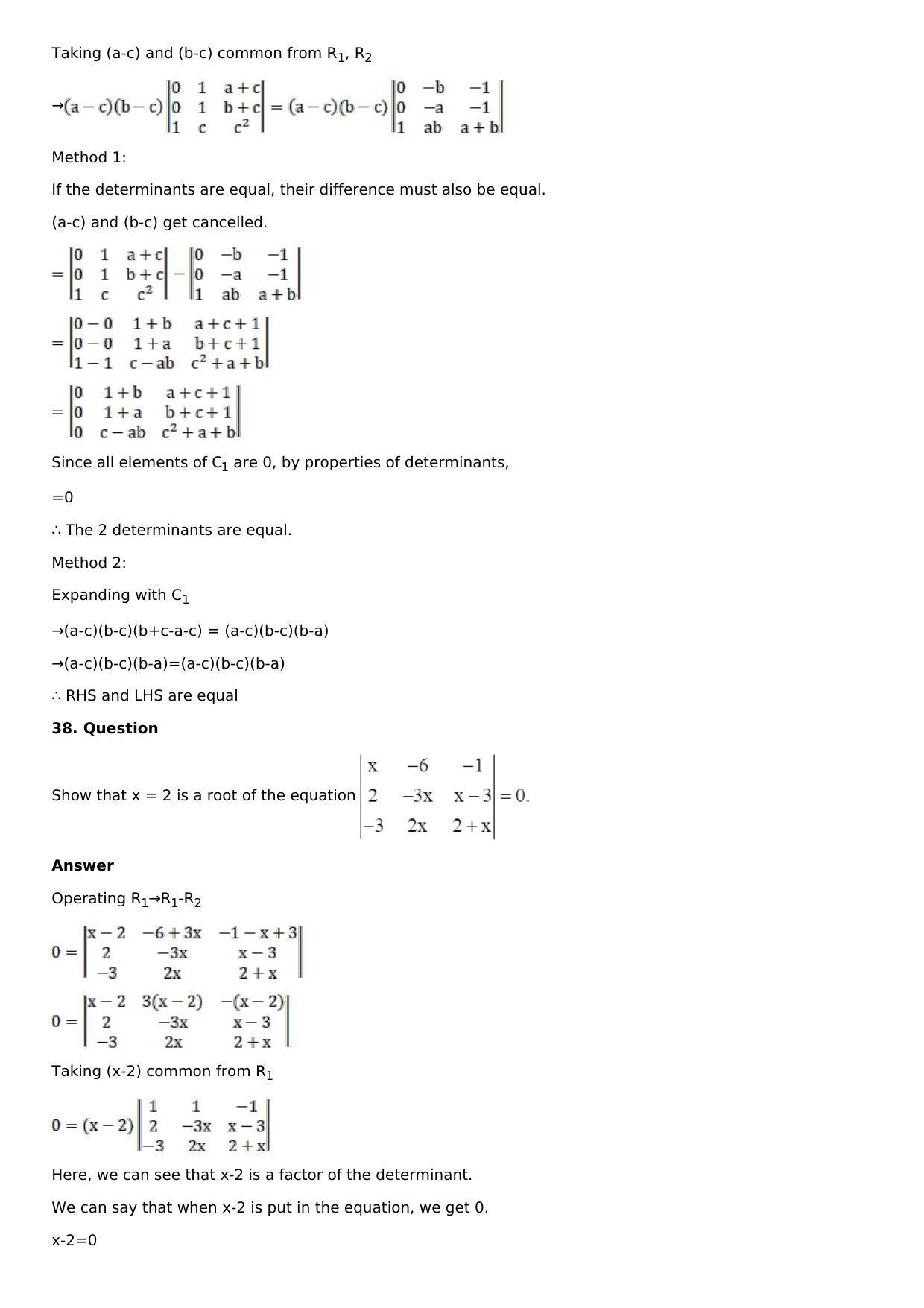 RS Aggarwal Solutions for 12th Class Maths Chapter 6-Determinants - IndCareer Schools