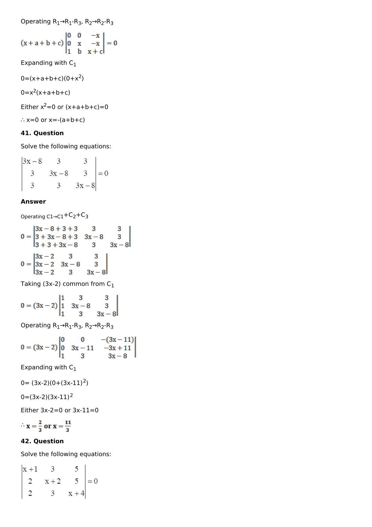 RS Aggarwal Solutions for 12th Class Maths Chapter 6-Determinants ...