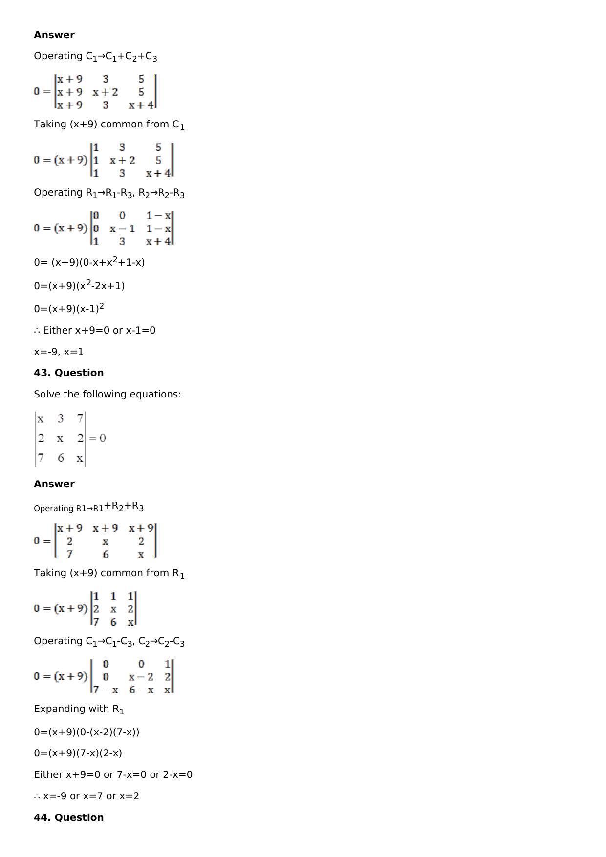 RS Aggarwal Solutions for 12th Class Maths Chapter 6-Determinants ...