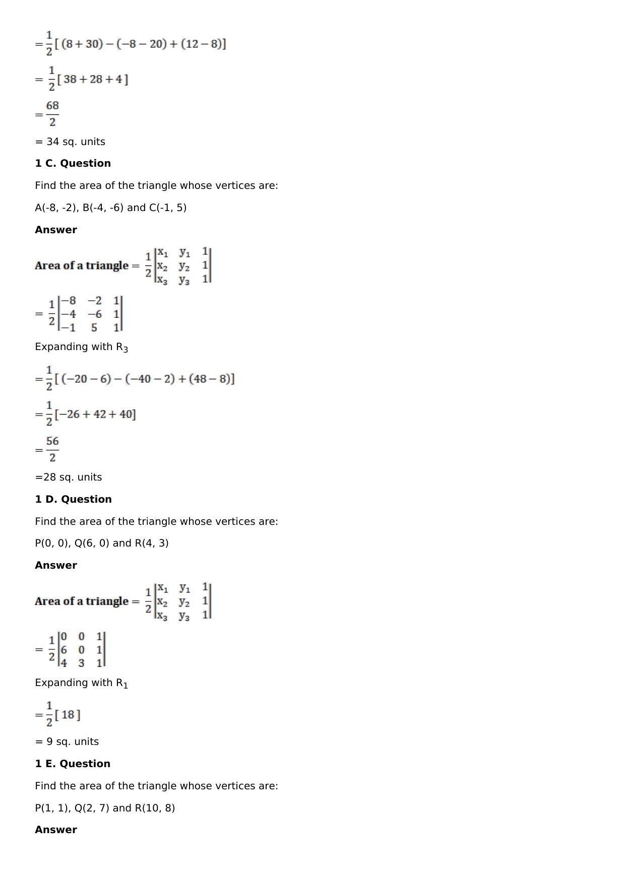 RS Aggarwal Solutions for 12th Class Maths Chapter 6-Determinants ...