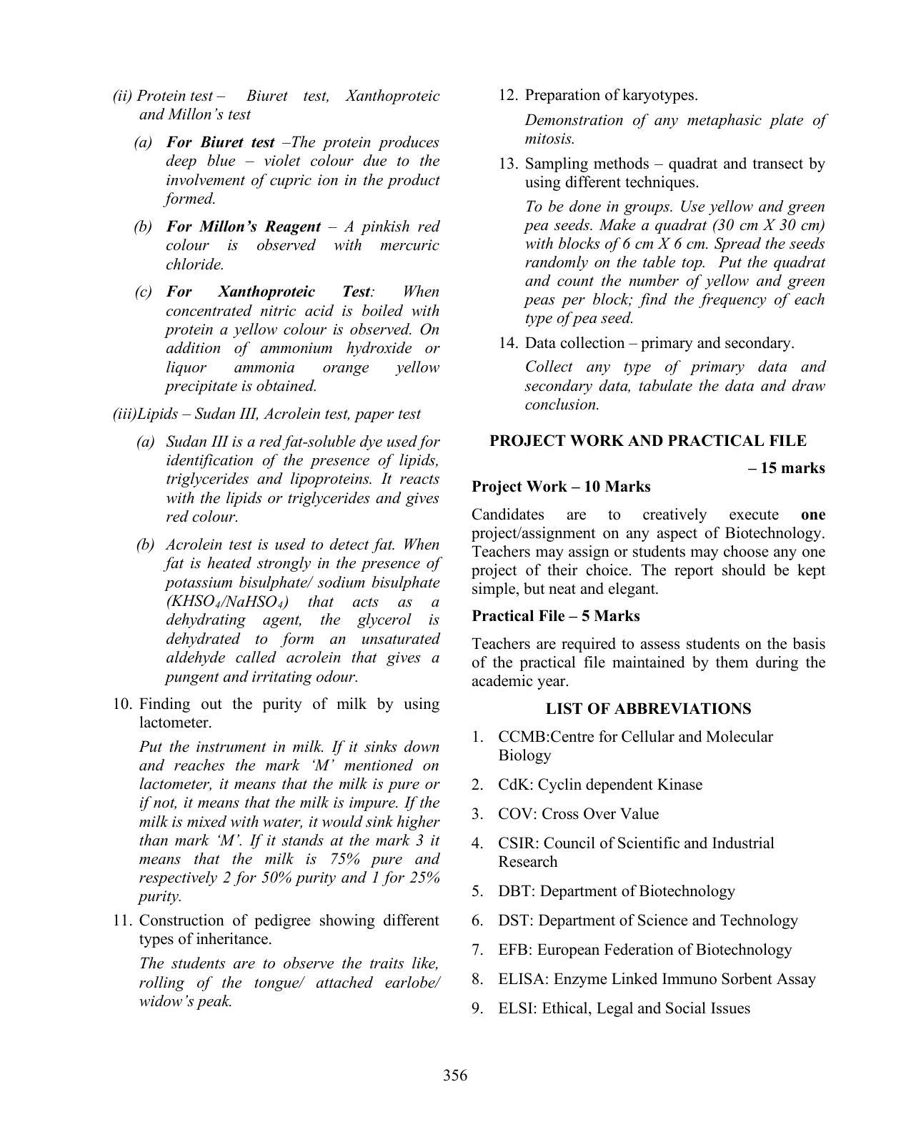 ISC Class XI & XII Biotechnology Syllabus - IndCareer Docs