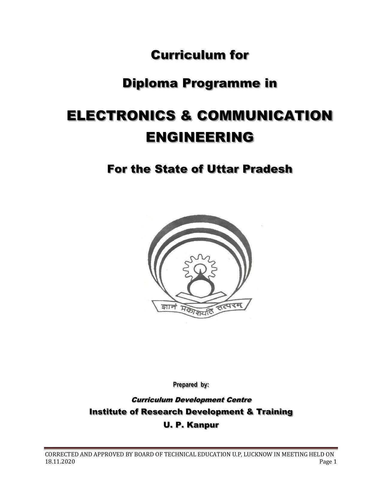 SYLLABUS FOR FIRST SEMESTER SESSION (2020-2021) - SIX SEMESTER DIPLOMA COURSE IN ELECTRONICS AND ...