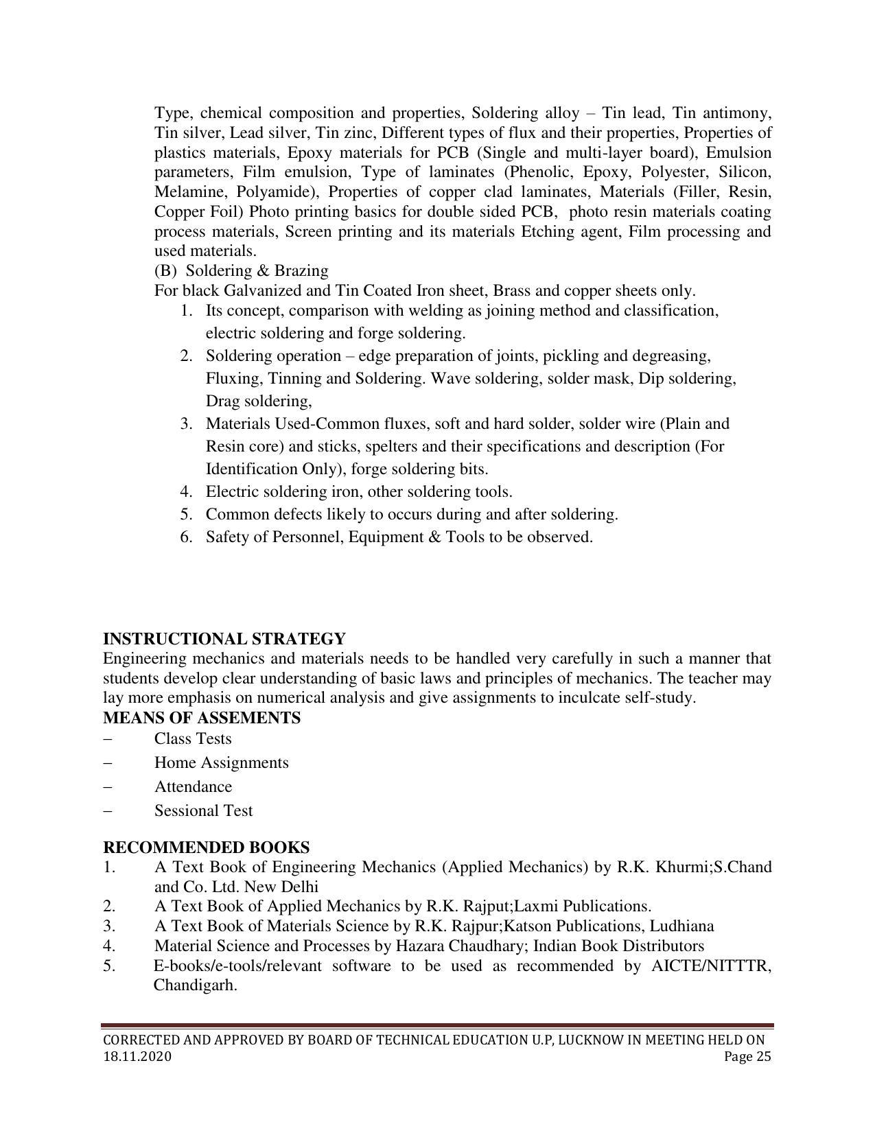 SYLLABUS FOR FIRST SEMESTER SESSION (2020-2021) - SIX SEMESTER DIPLOMA ...