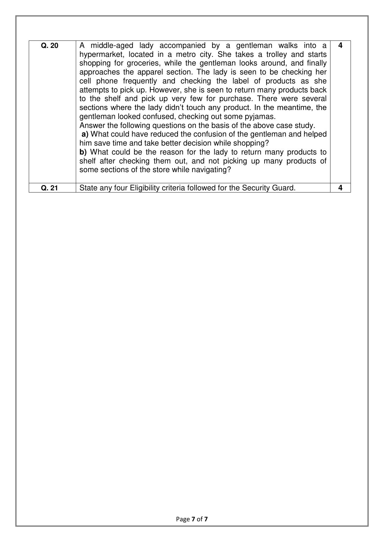 CBSE Class 10 Retail Sample Paper: 2023, 2024 - IndCareer Schools