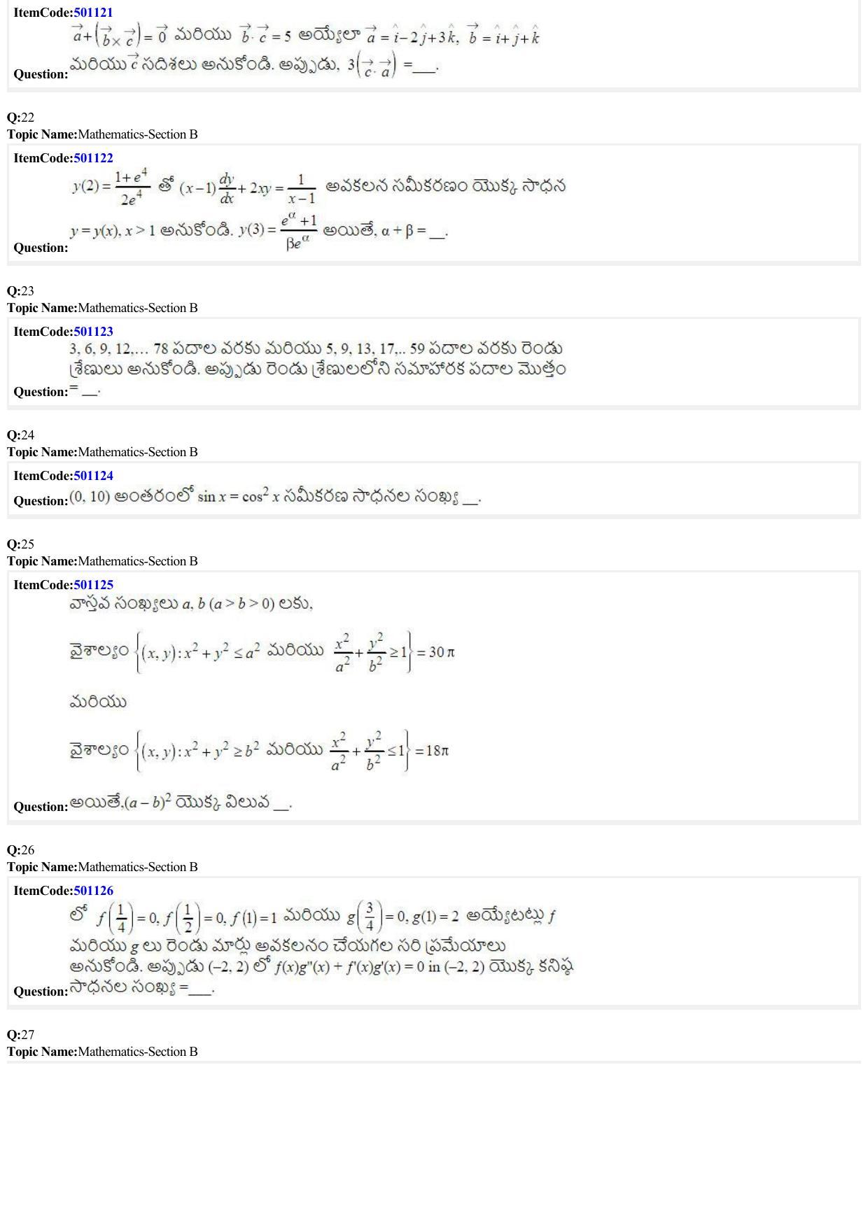 JEE Mains 2022: BTech Telugu (Shift 2) 29-06-2022 Question Paper - IndCareer Docs