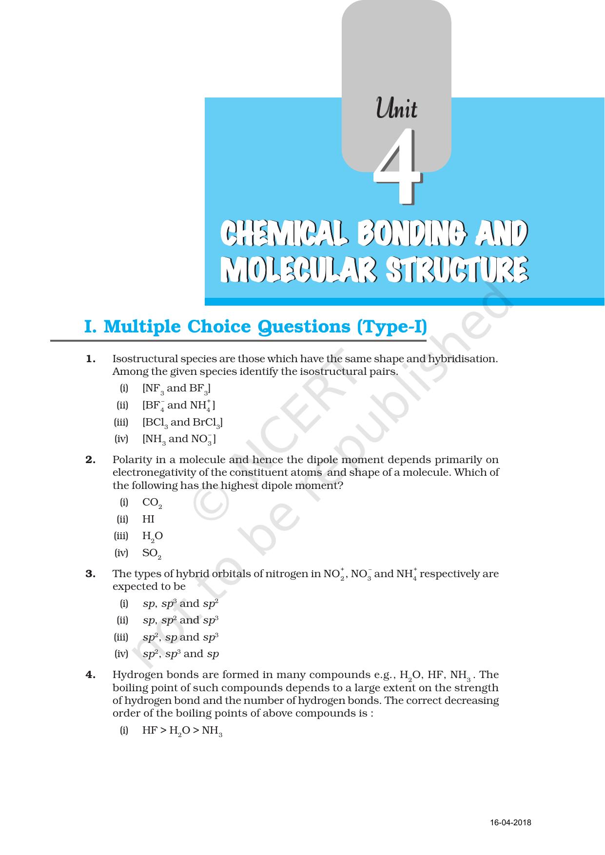 NCERT Exemplar Book for Class 11 Chemistry Chapter 1 Some Basic Concepts of Chemistry