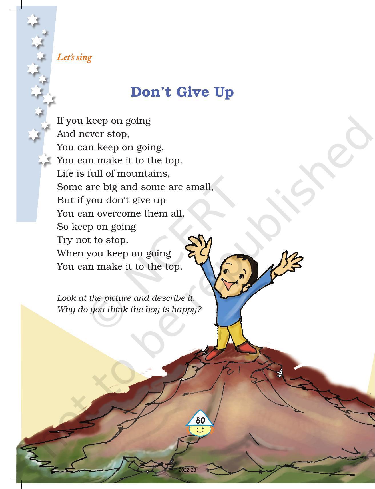 NCERT Book for Class 4 English (Poem): Chapter 9-Don’t be Afraid of the ...