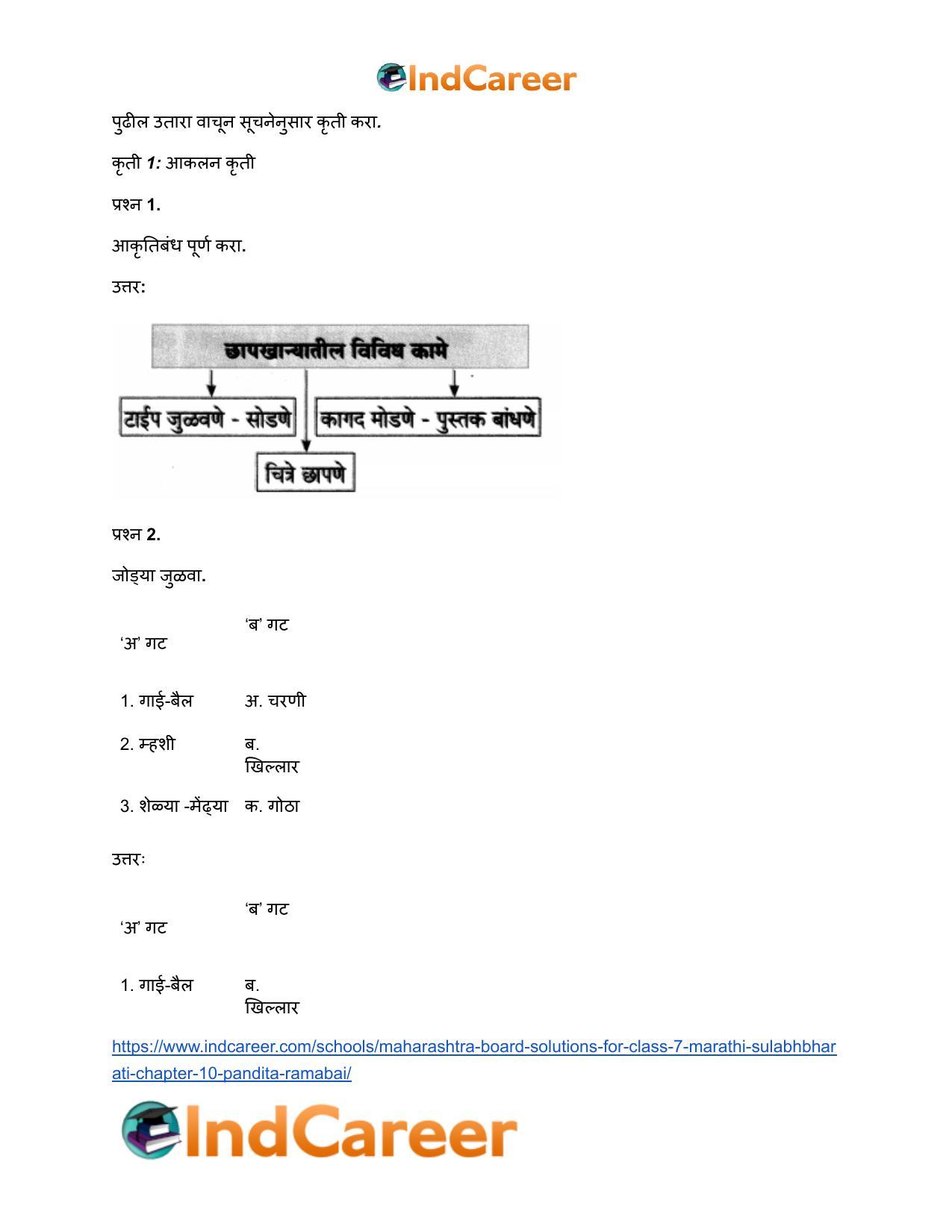 Maharashtra Board Solutions for Class 7- Marathi Sulabhbharati: Chapter ...