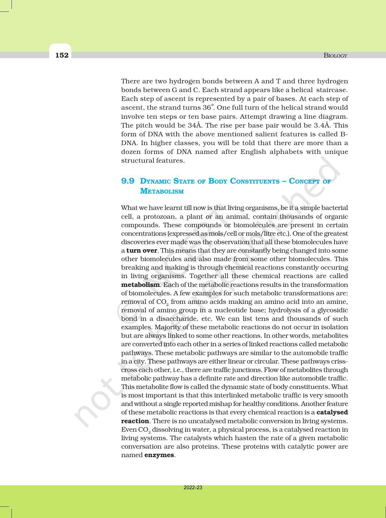 NCERT Book for Class 11 Biology Chapter 9 Biomolecules