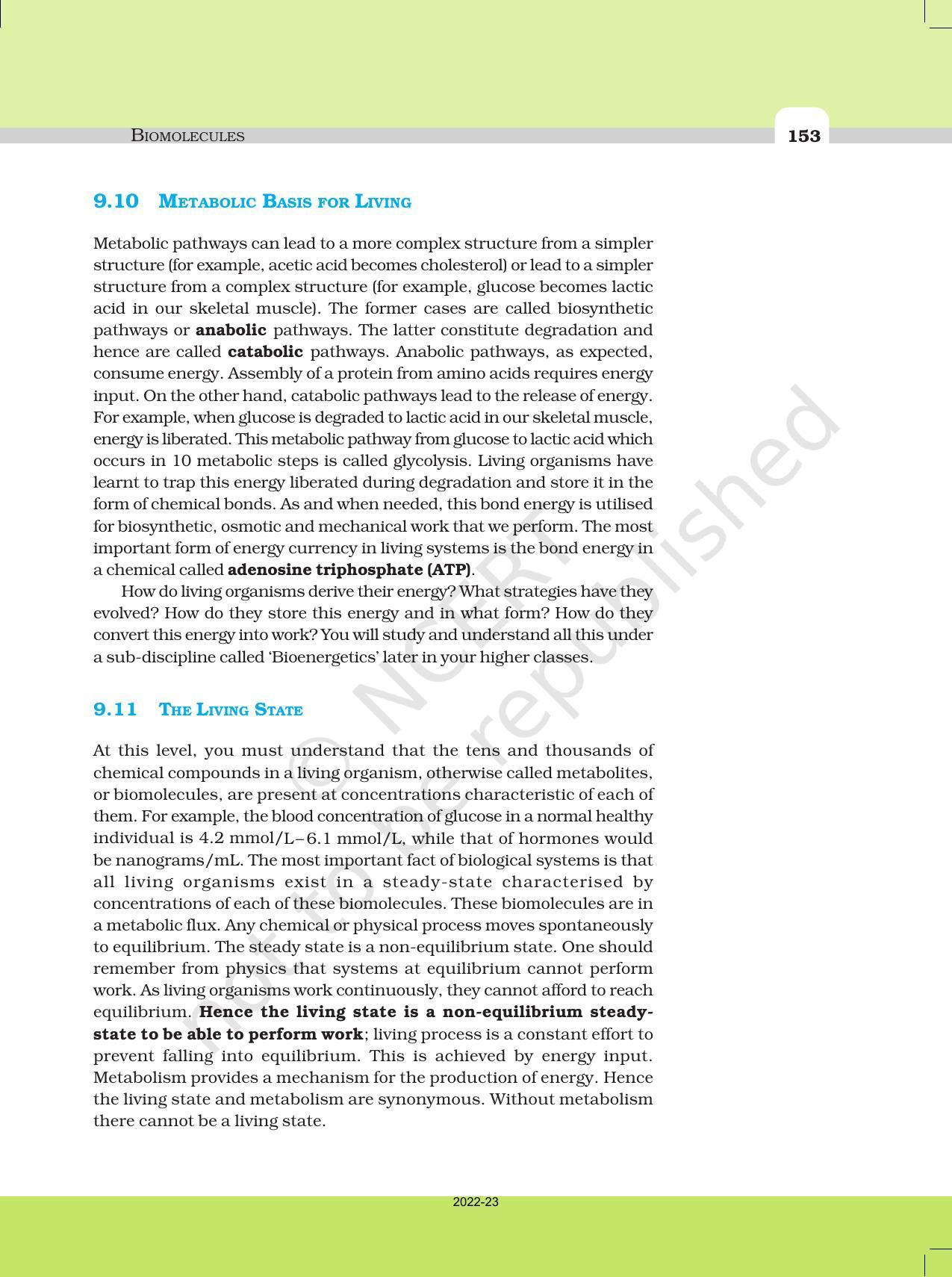 NCERT Book for Class 11 Biology Chapter 9 Biomolecules