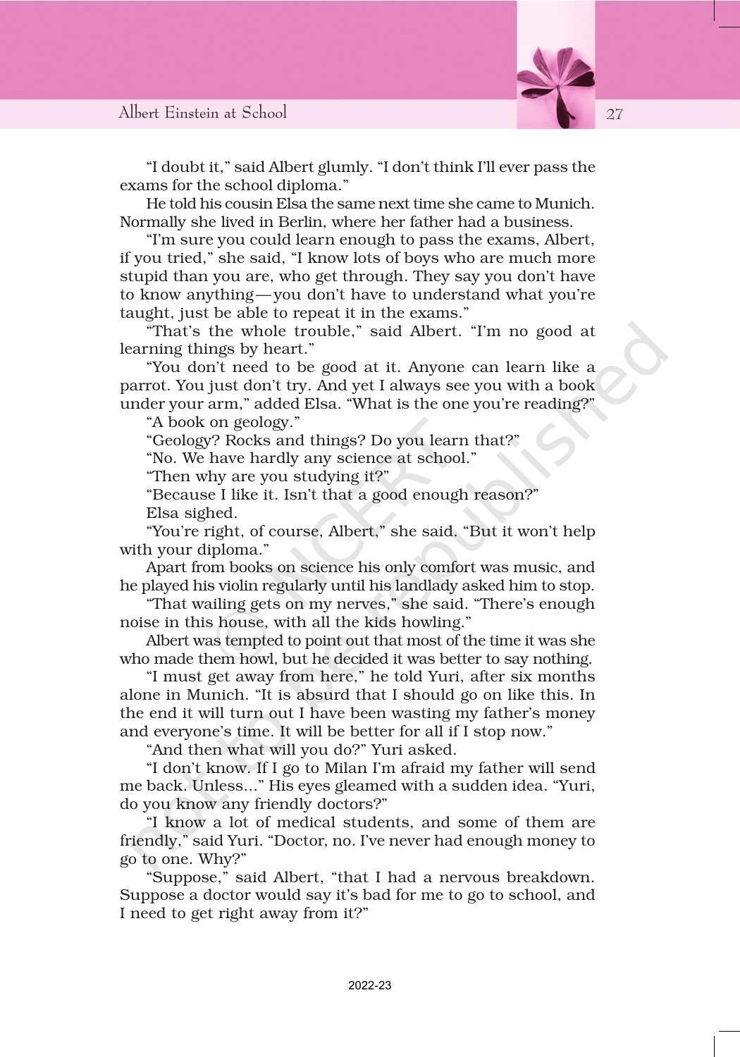 NCERT Book for Class 11 English Chapter 4 Albert Einstein