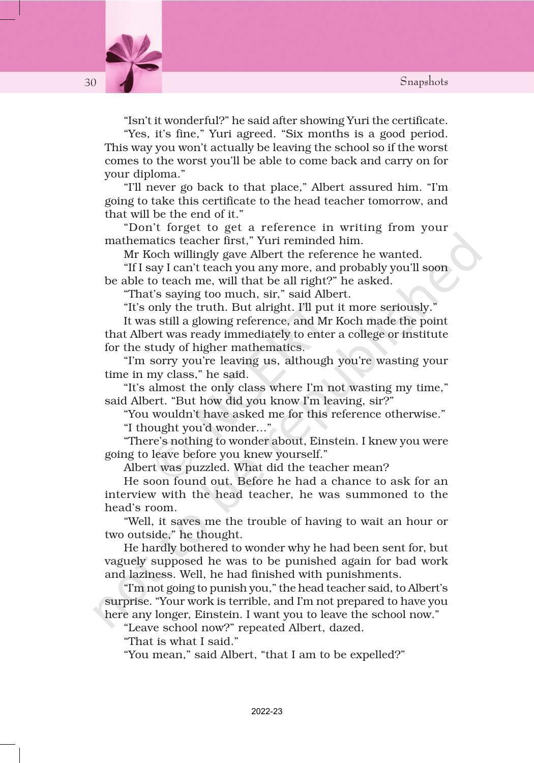 NCERT Book for Class 11 English Chapter 4 Albert Einstein