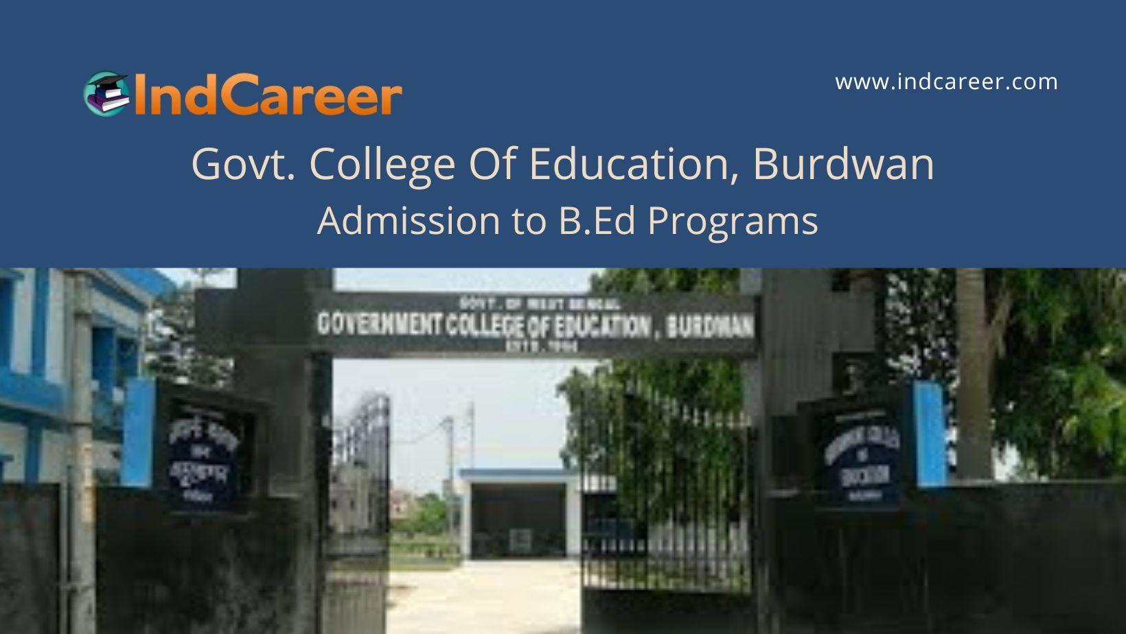 Govt. College Of Education B.Ed Admission - IndCareer