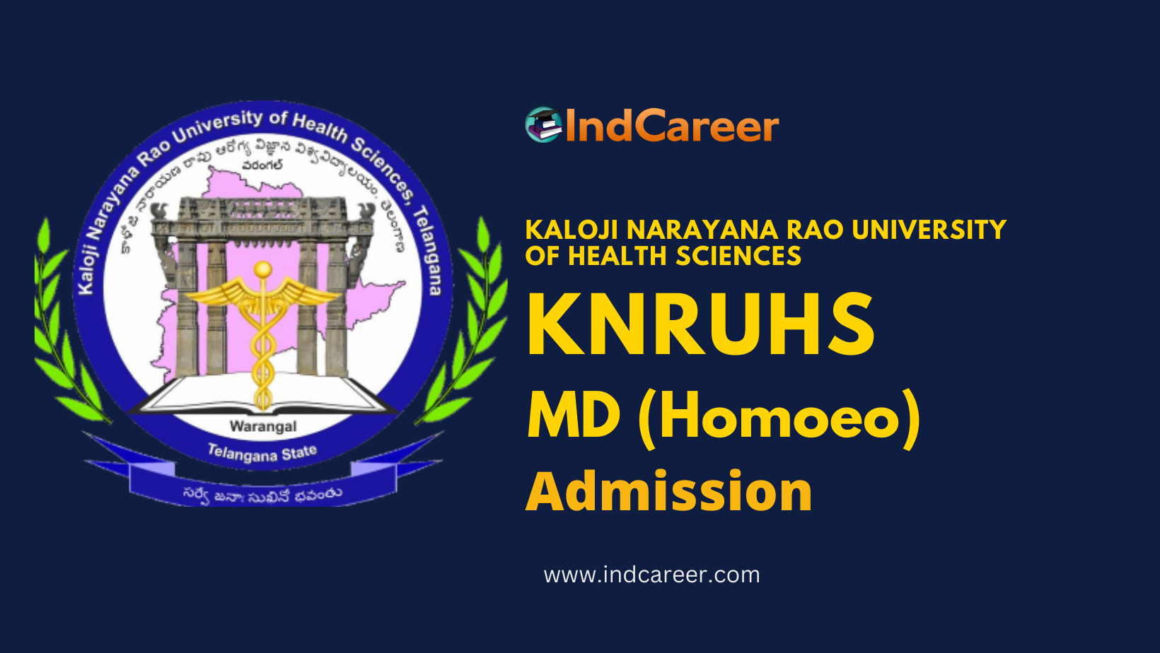 KNRUHS MD (Homoeo) Admission - IndCareer