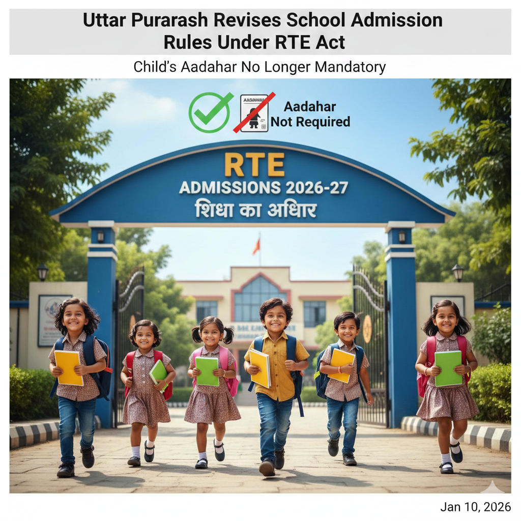 UP School RTE Admission 2026: Mandatory Aadhaar for Children Dropped ...