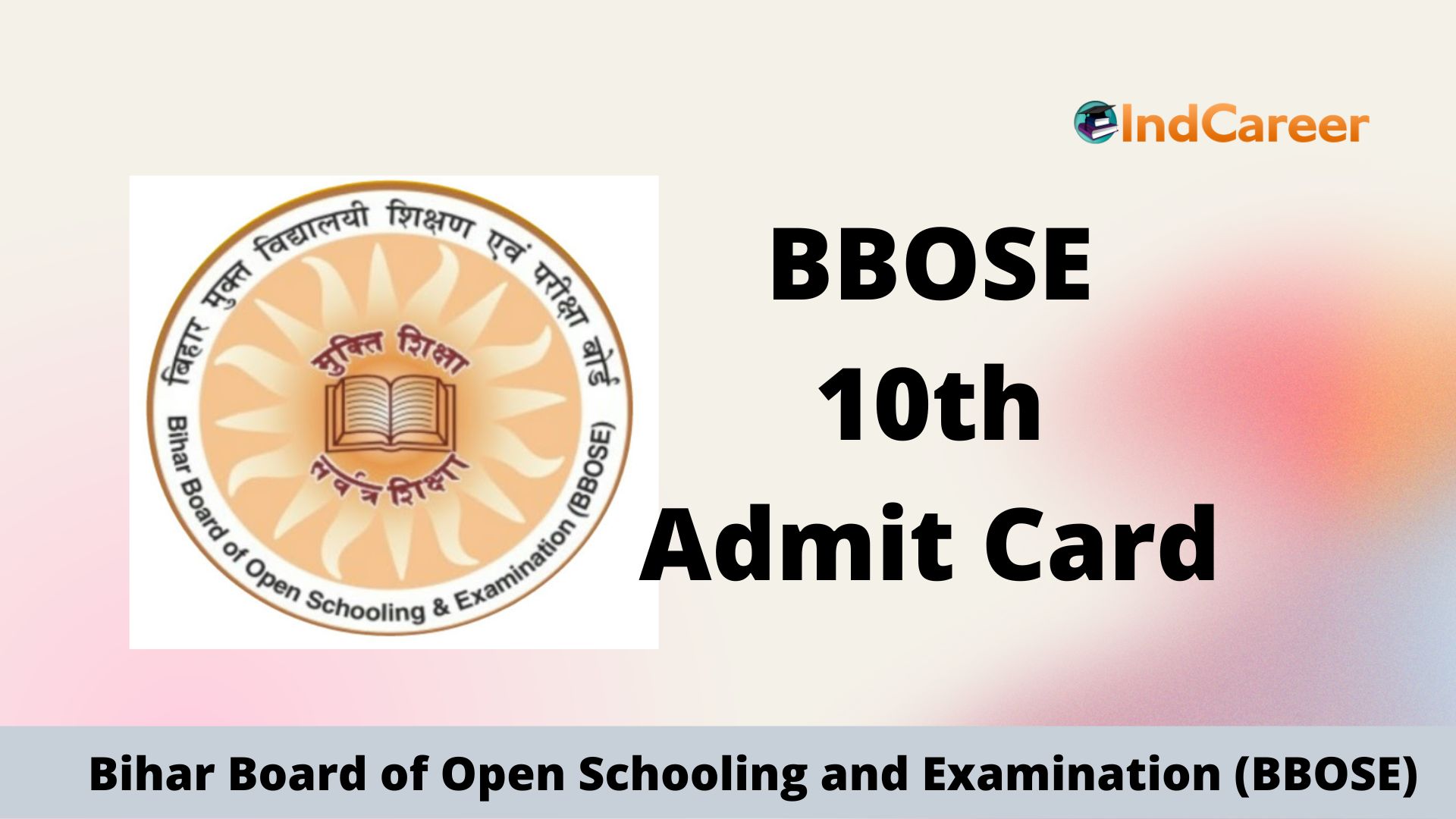 BBOSE 10th Admit Card, Download Bihar Board Open School Hall Ticket ...