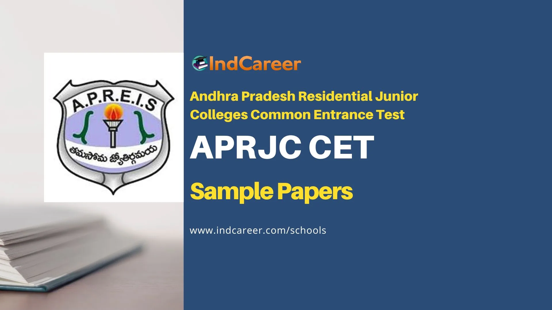 APRJC CET Sample Question Paper 2025 - IndCareer Schools