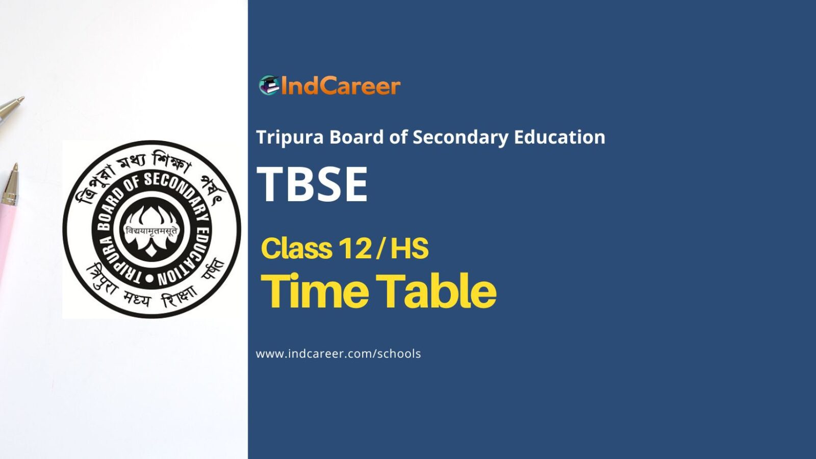 TBSE Class 12 Routine: Download Tripura Board HS Exam Date - IndCareer ...