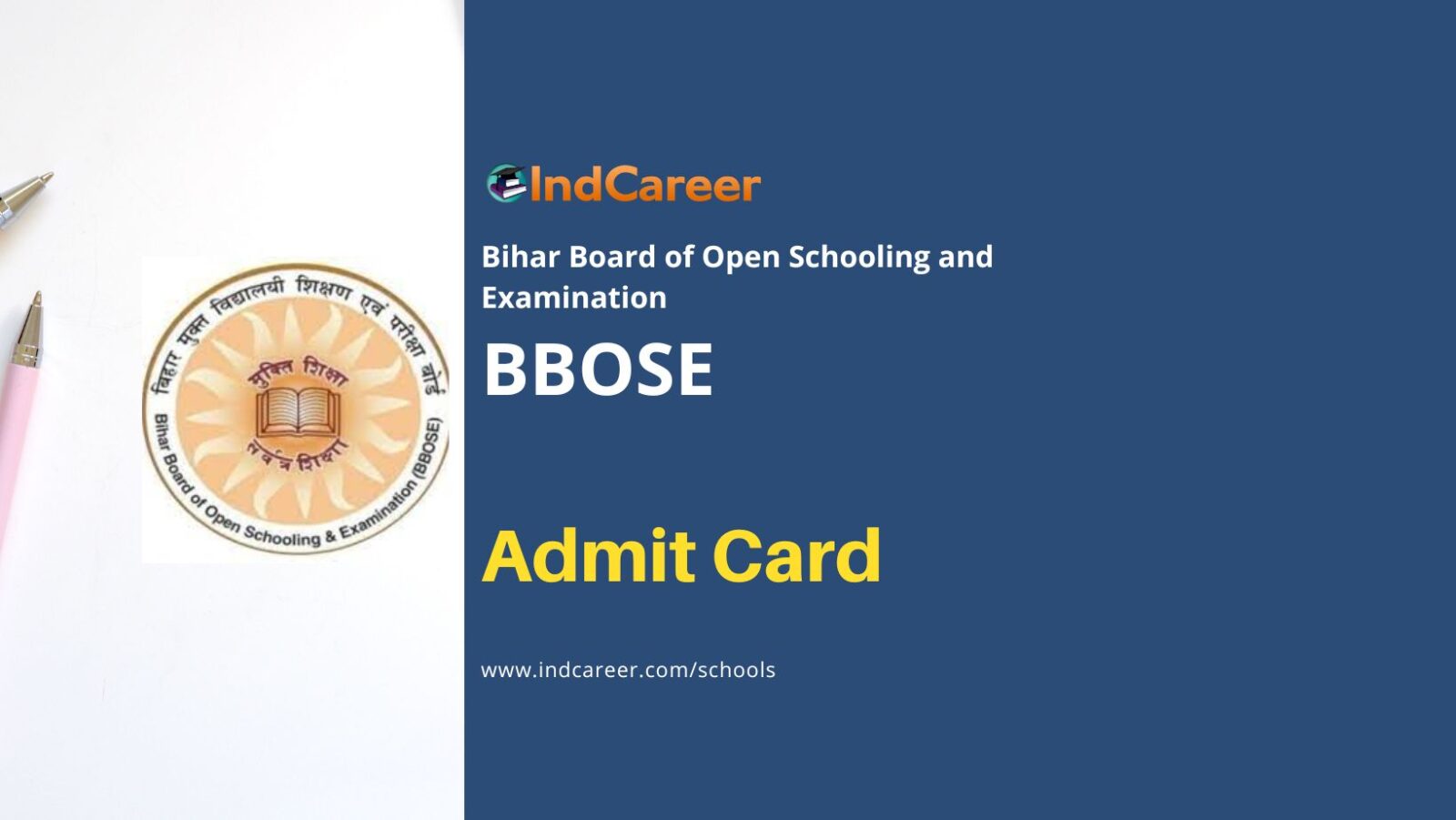 BBOSE 10th, 12th Admit Card - IndCareer Schools