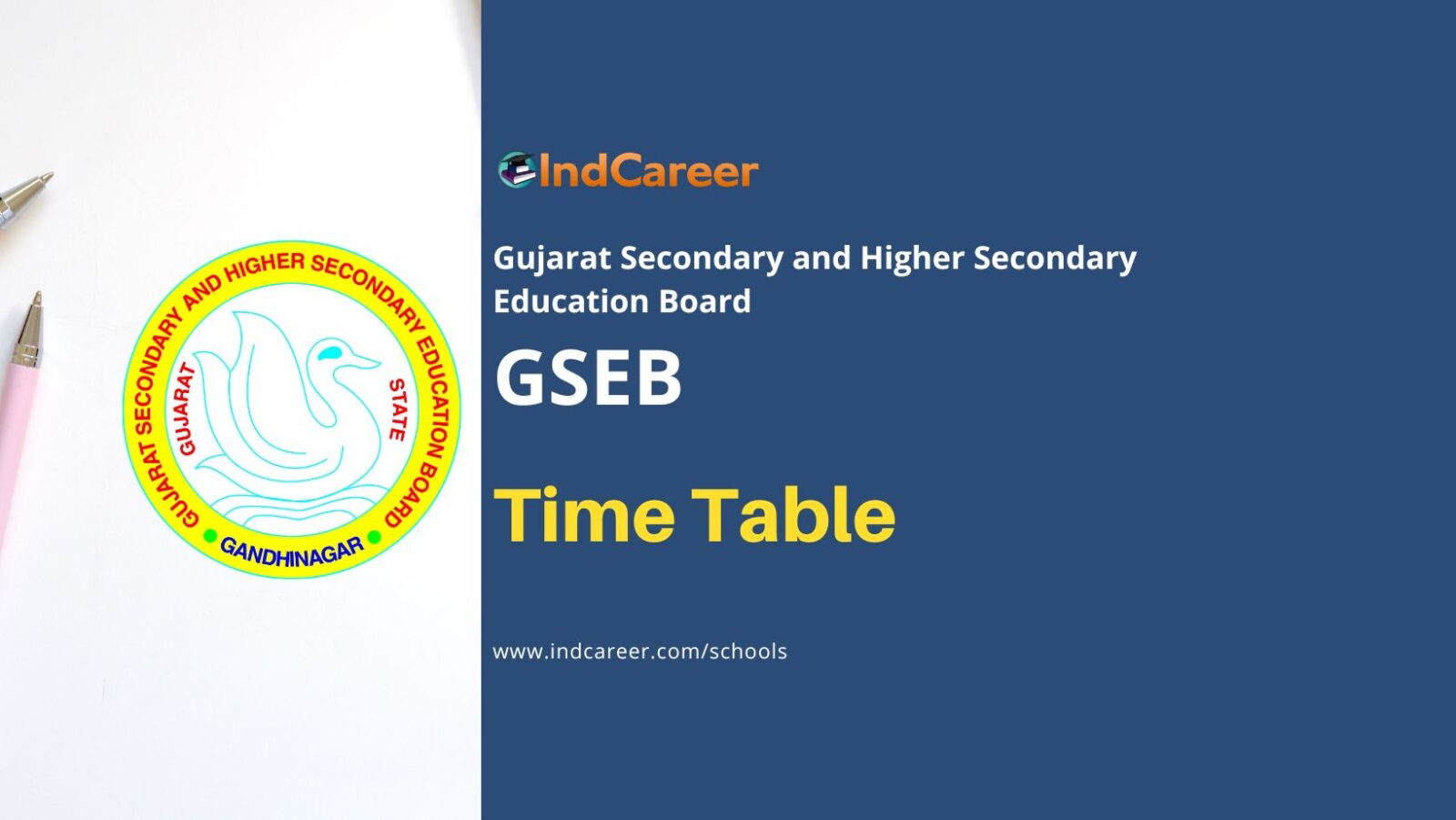 Gujarat Board Time Table: GSEB Date Sheet for All Classes - IndCareer ...