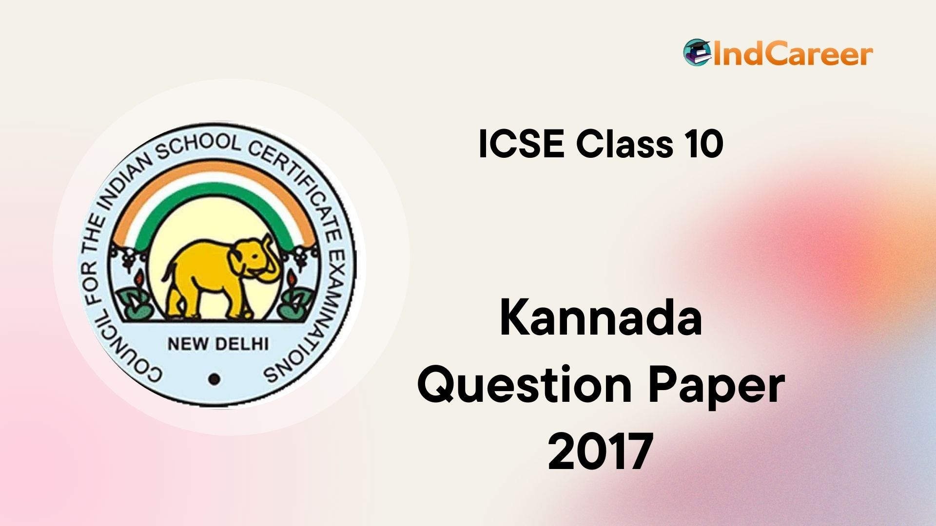 ICSE 10th Kannada Question Paper - IndCareer Schools
