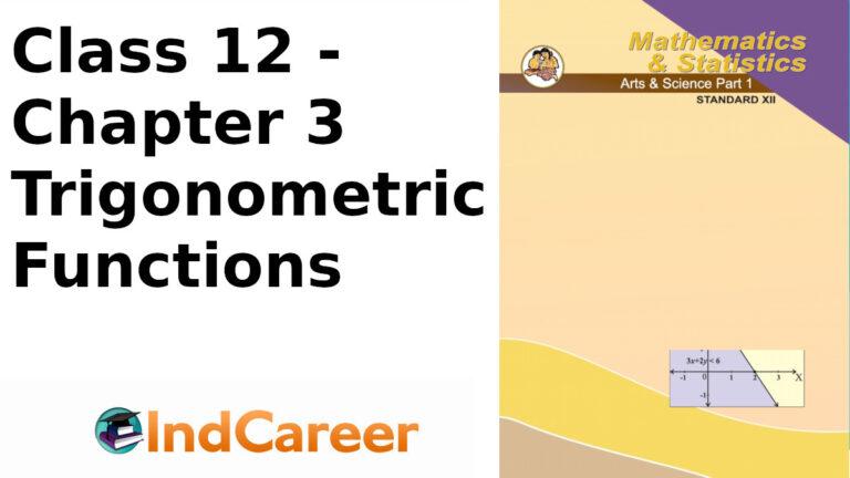 Maharashtra Board for Class 12, Maths Chapter 3 - IndCareer Schools