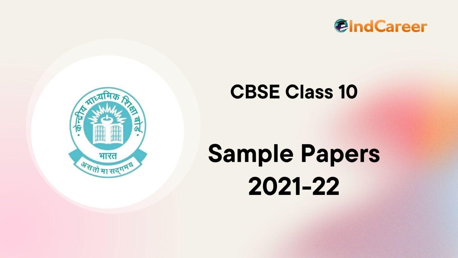 CBSE CLASS 10th SAMPLE PAPER indcareer school