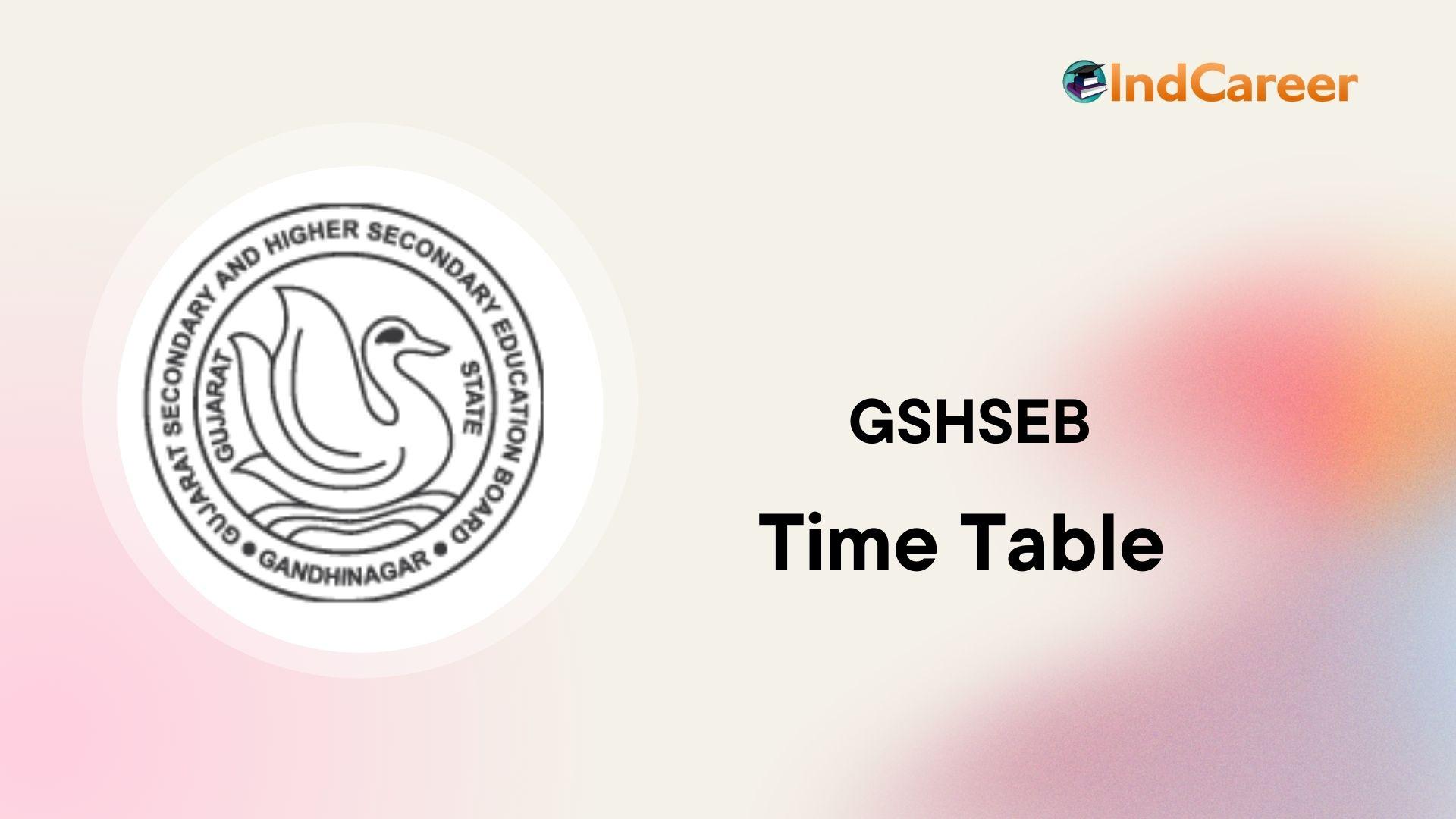 GSEB HSC Purak Pariksha Time Table 2024: Download Gujarat Class 12th ...