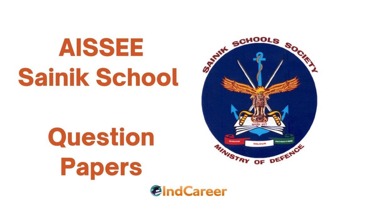 AISSEE Question Paper for Class 6 & 9, Download Sainik School Question ...