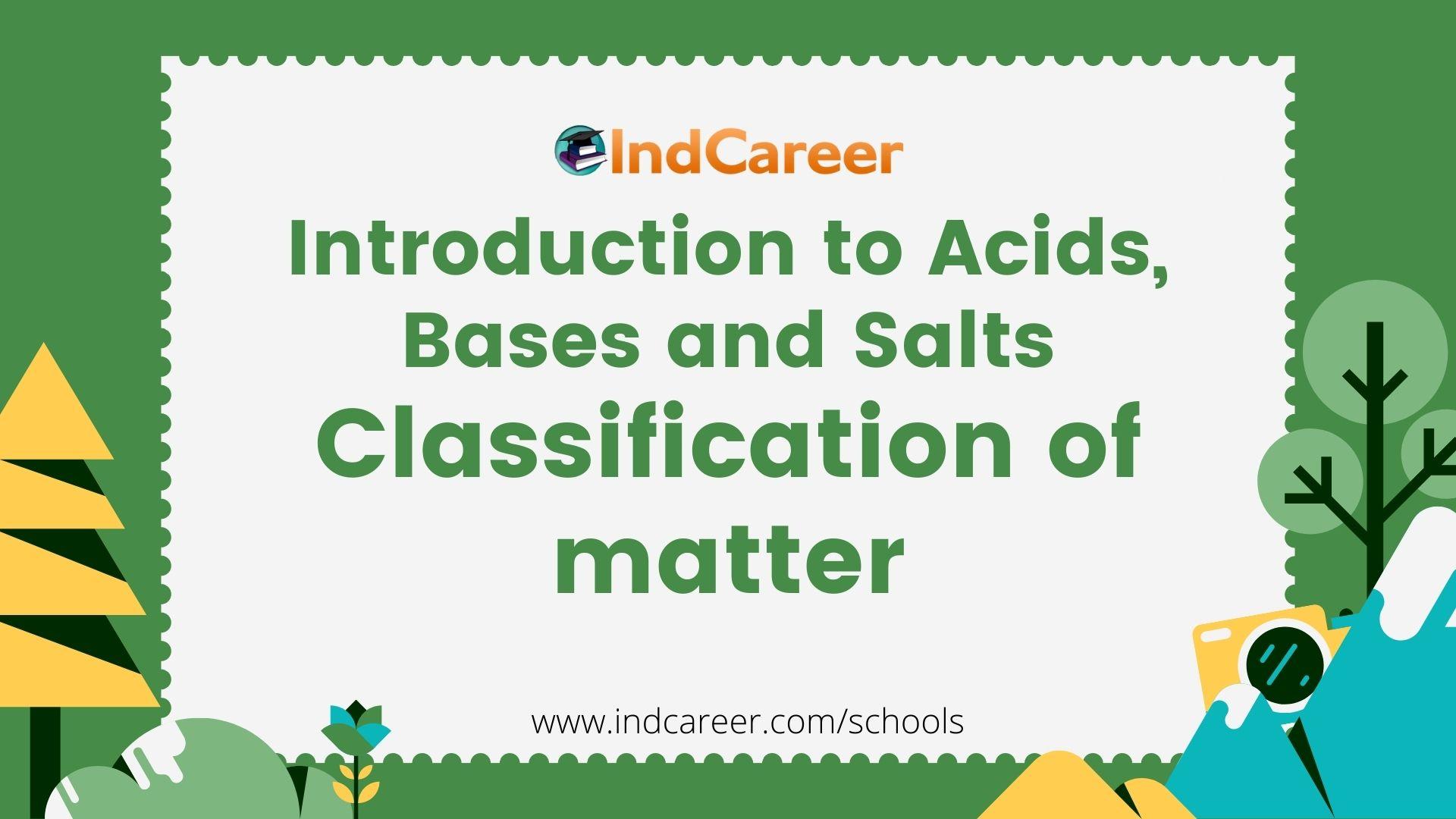 Introduction to Acids, Bases and SaltsClassification of matter ...