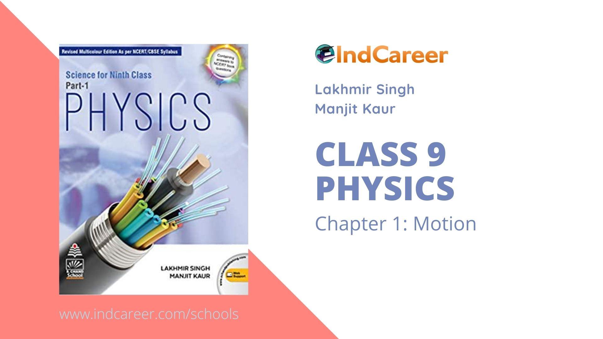 Lakhmir Singh Solutions for Class 9, Physics Ch 1 - IndCareer Schools