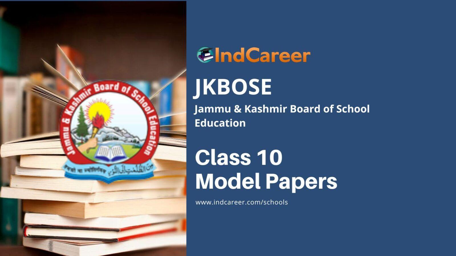 JKBOSE 10th Model Papers - IndCareer Schools