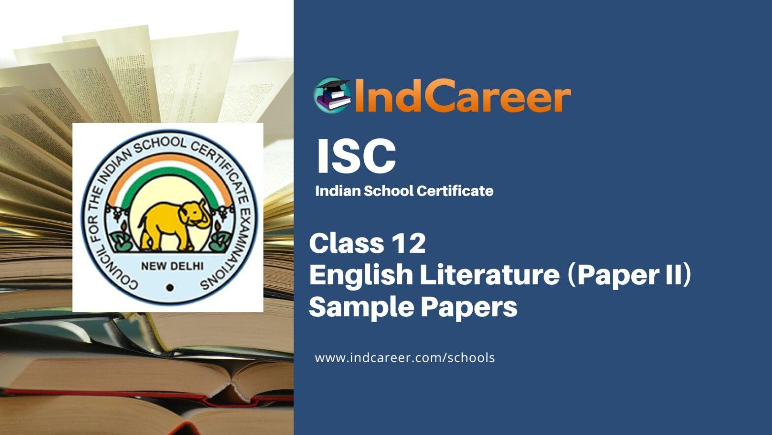 ISC Class 12 Literature In English (English Paper-2) (SQP & AK ...